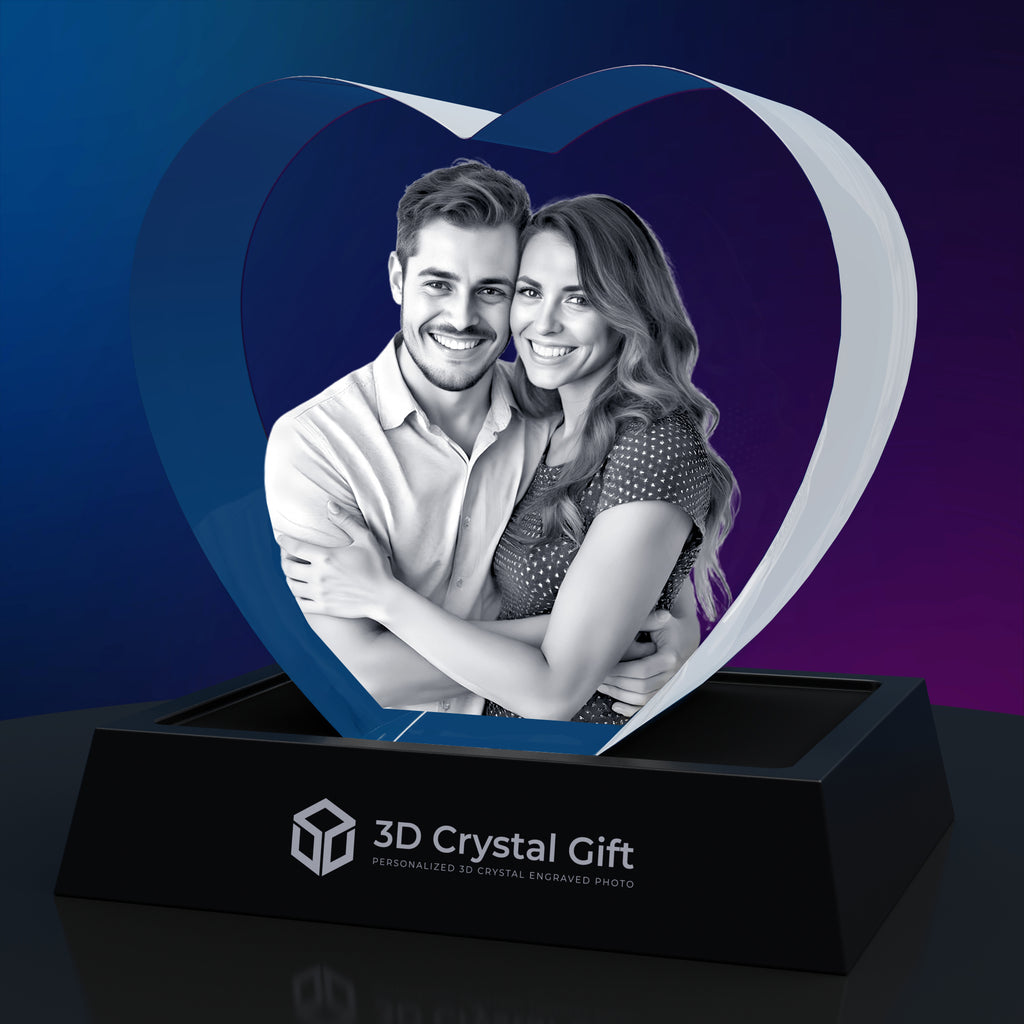 Custom 3D Crystal Heart Photo – Personalized & Laser-Engraved Gift – 3D ...