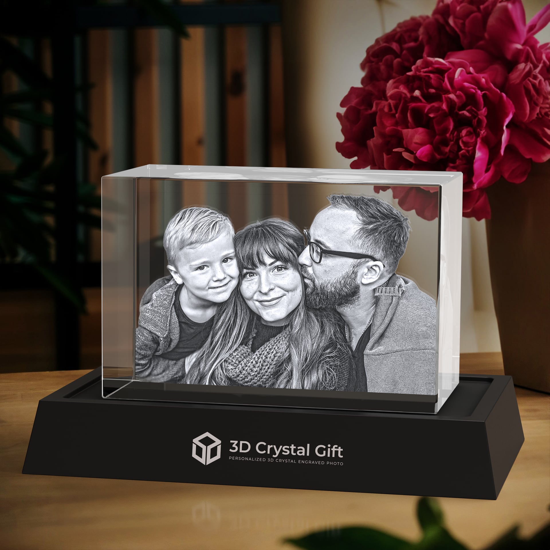 3D Crystal Photo Landscape | Laser-Etched Family Picture Gift – 3D ...