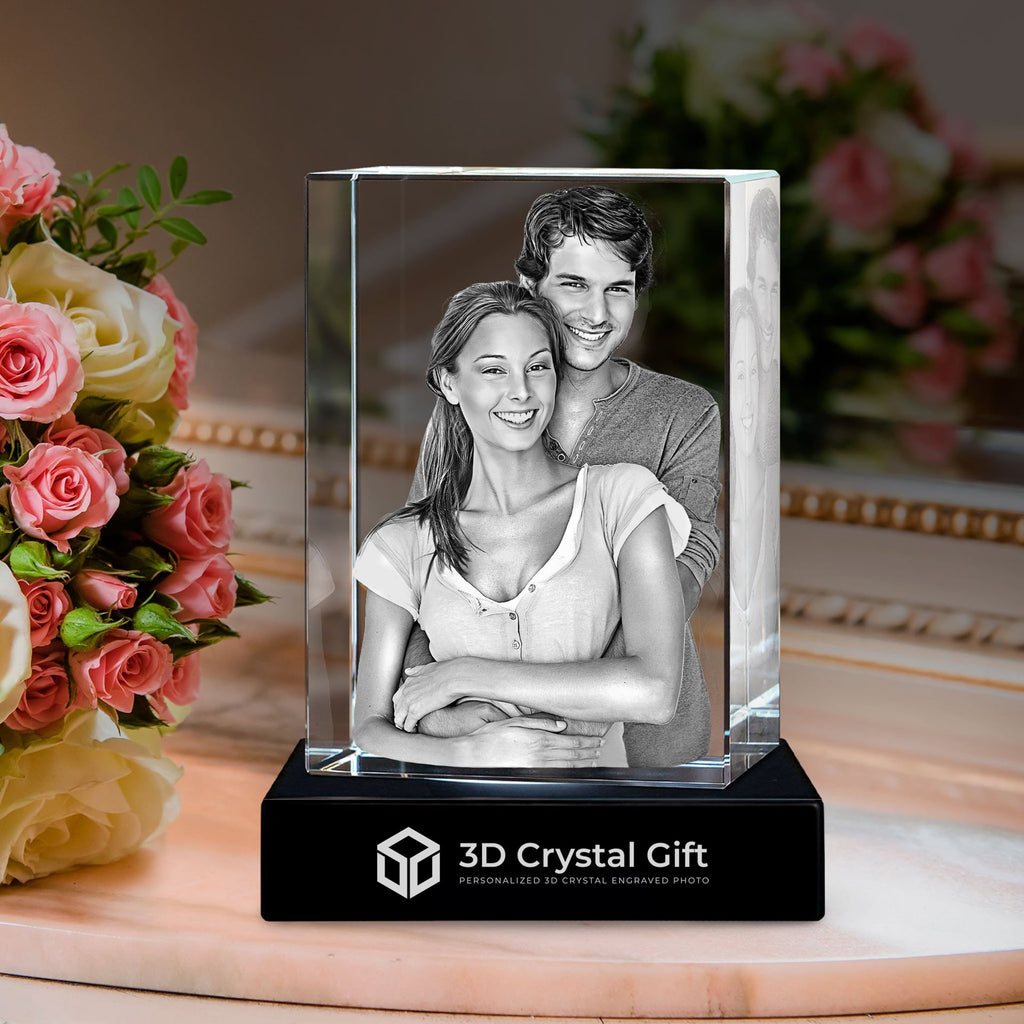3D Crystal Photo Portrait | Customized Laser-Engraved Anniversary Gift ...