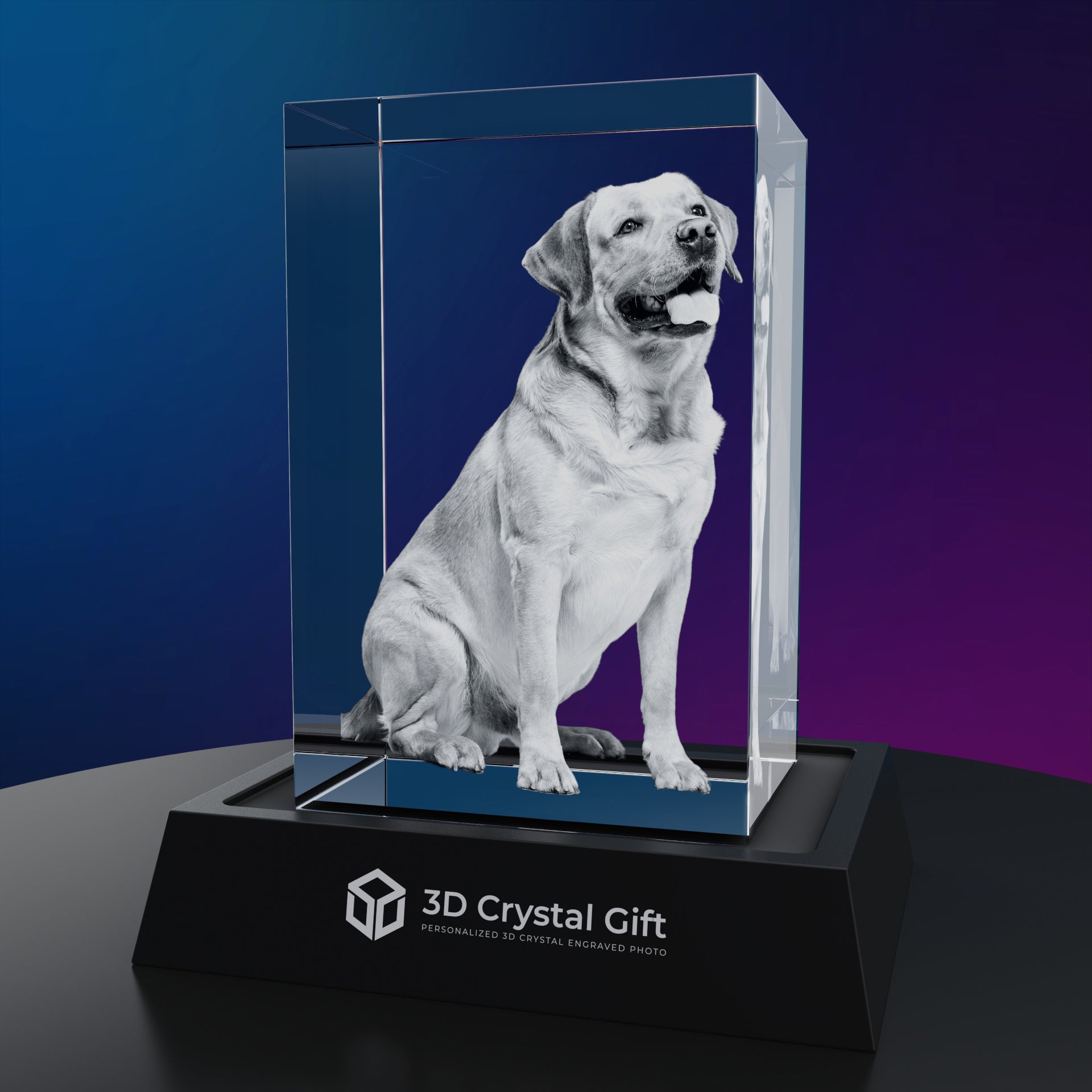 Personalized 3D Crystal Photo - Custom Engraved Picture Gift - Pet ...