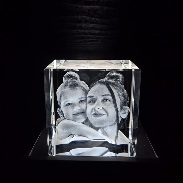 Personalized 3D Crystal Photo Square | Laser-Etched Picture Gift – 3D ...