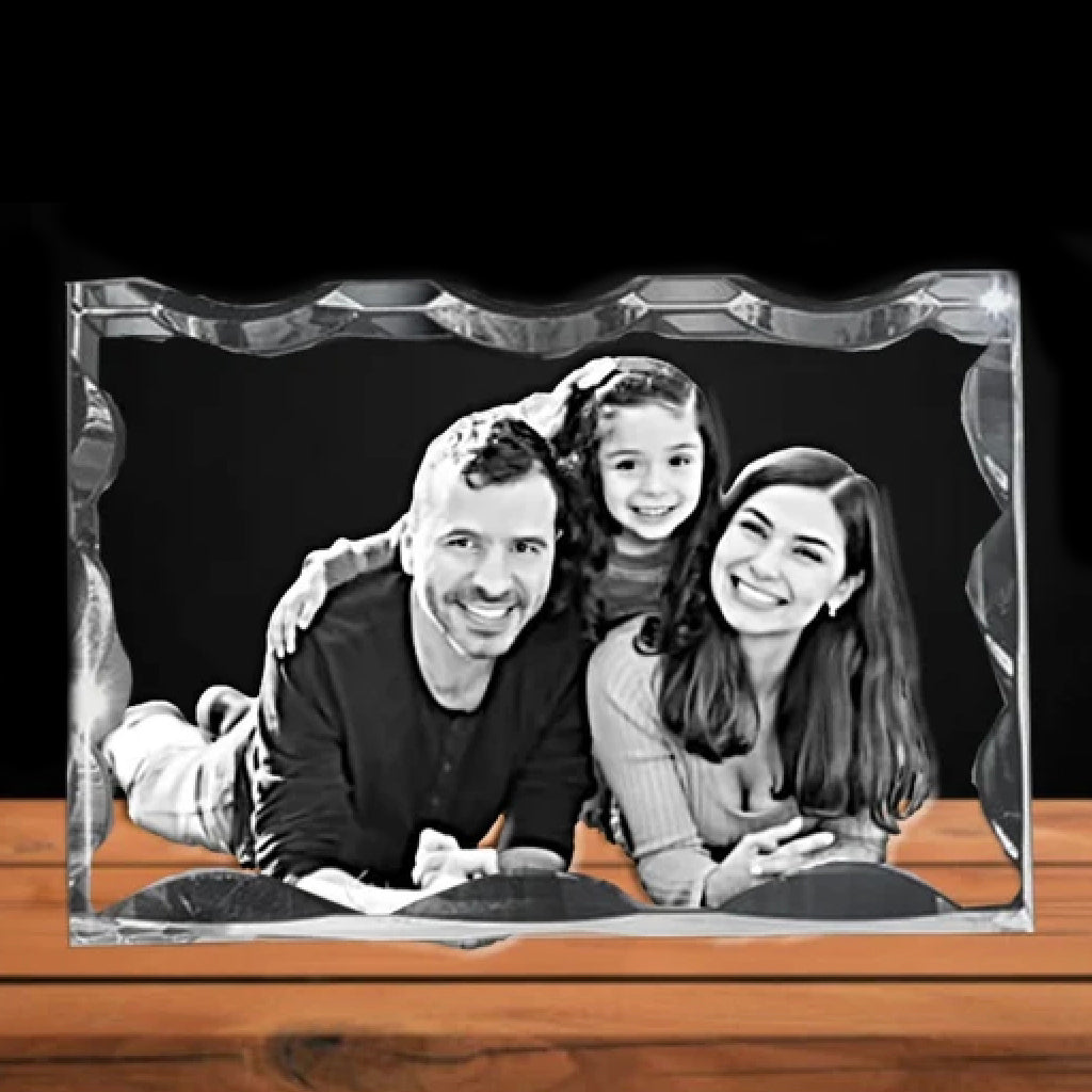Personalized 2D Crystal Photo Serrated | Picture Engraved in Glass – 3D ...