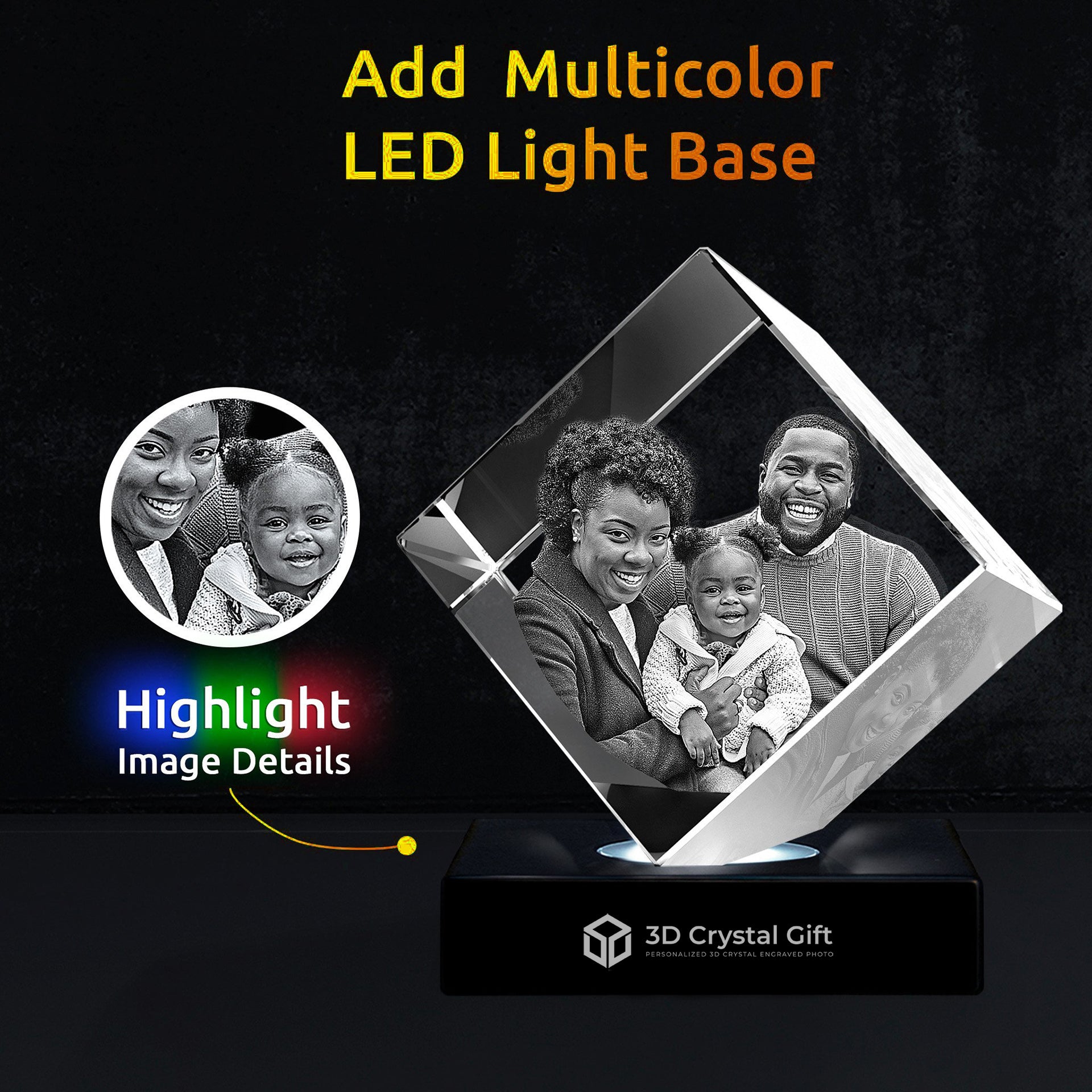 Personalized 3D Crystal Photo Diamond | Laser Etched Picture Gift – 3D ...