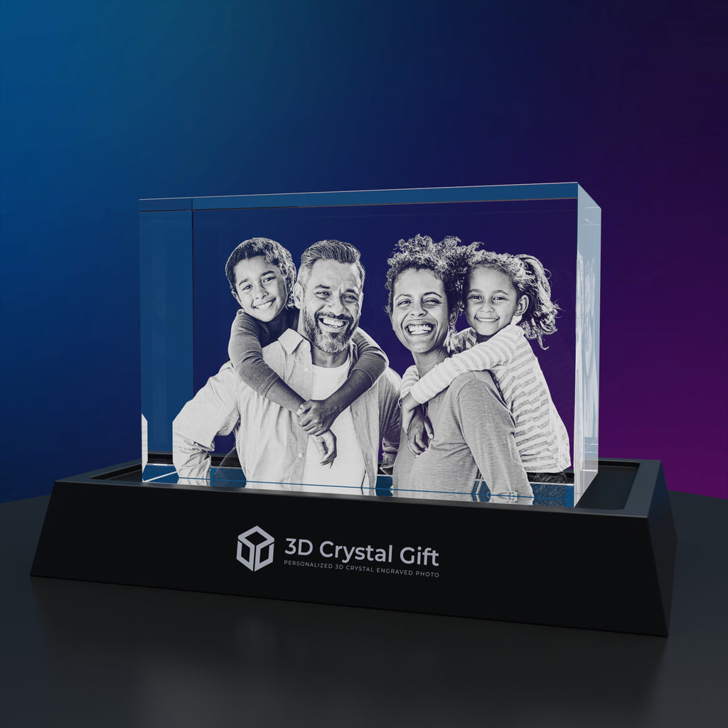 Personalized 3D Crystal Photo Glass | Custom Laser Engraved Christmas ...