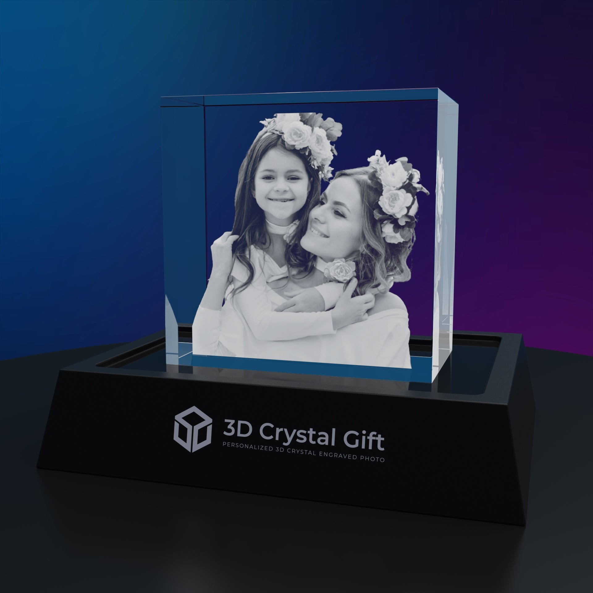Personalized Laser Engraved 3D Crystal Square – Custom Christmas ...