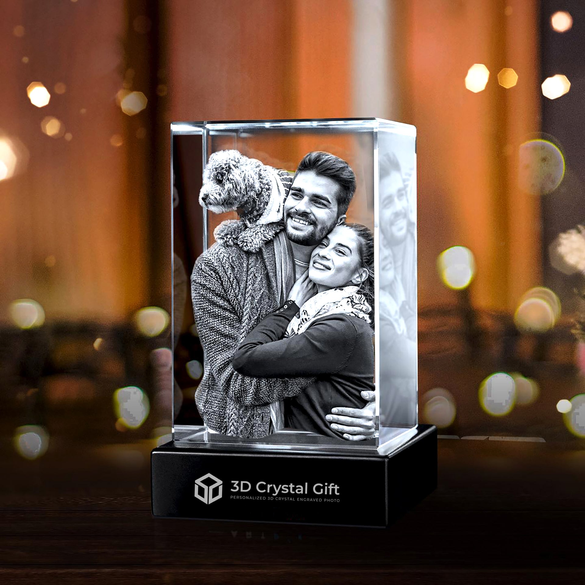 Personalized 3D Crystal Photo Portrait | Laser-Engraved Picture Gift ...