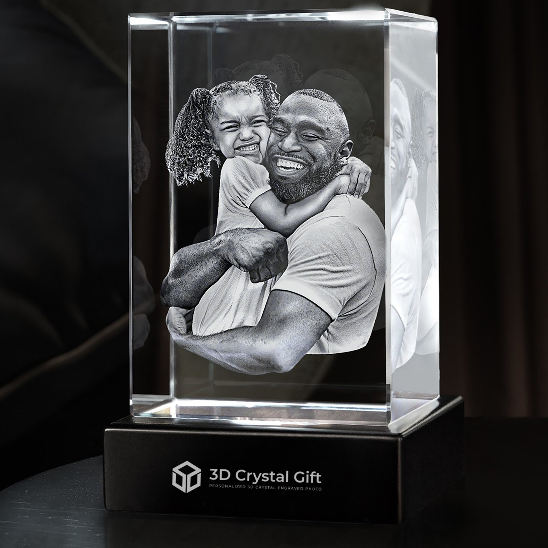 Personalized 3D Crystal Photo Portrait | Laser-Engraved Picture Gift ...