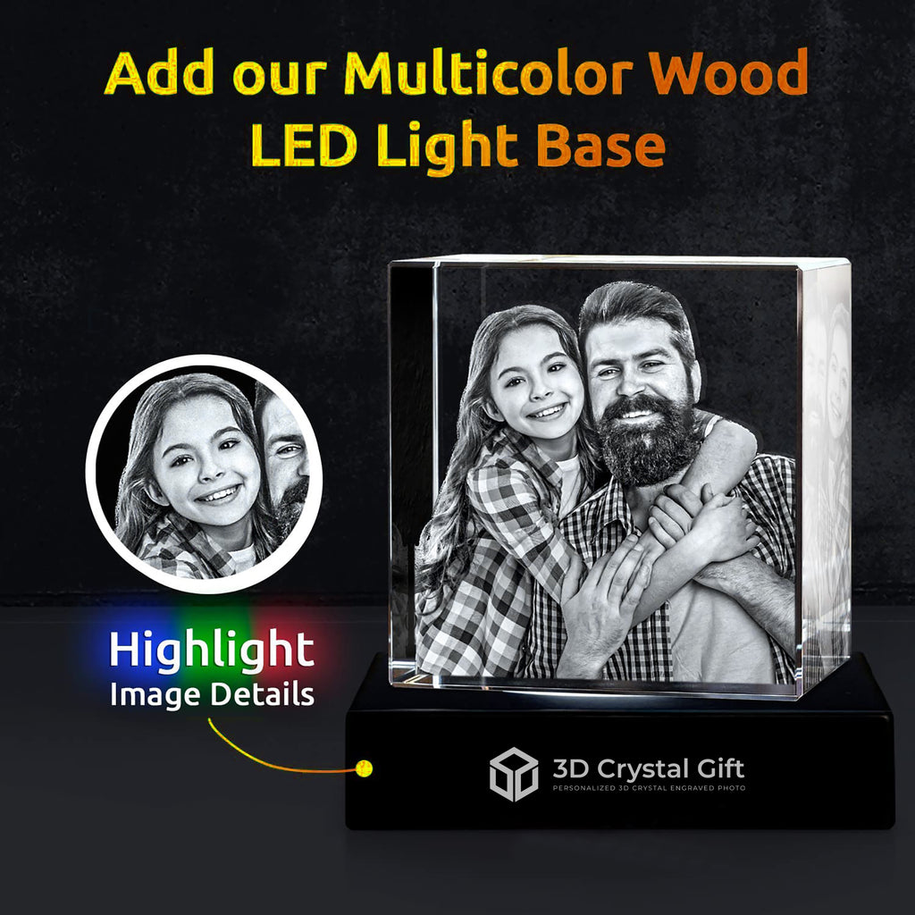 Personalized 3D Crystal Photo Square | Laser-Etched Picture Gift – 3D ...