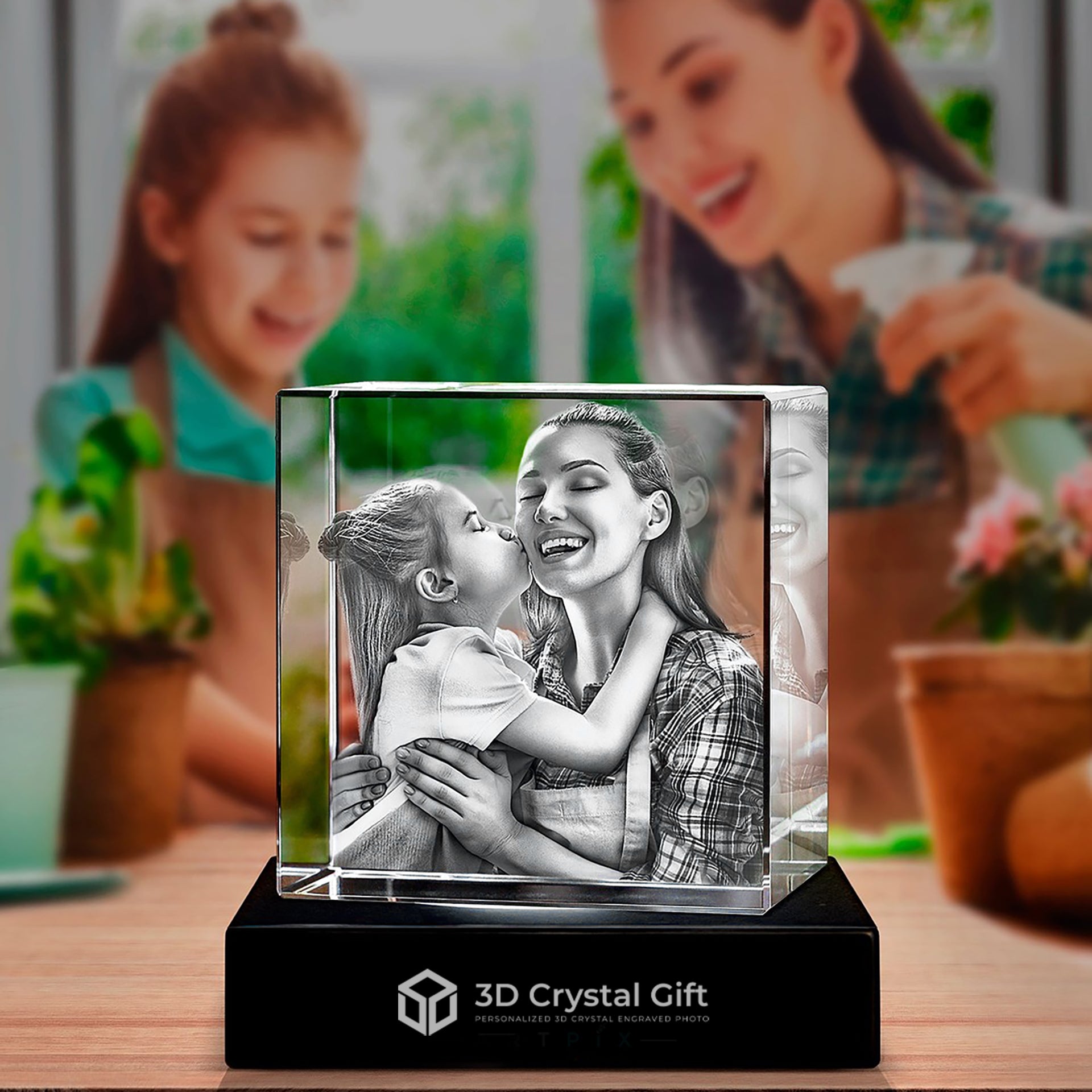 Personalized 3D Crystal Photo Square | Laser-Engraved Picture Gift – 3D ...