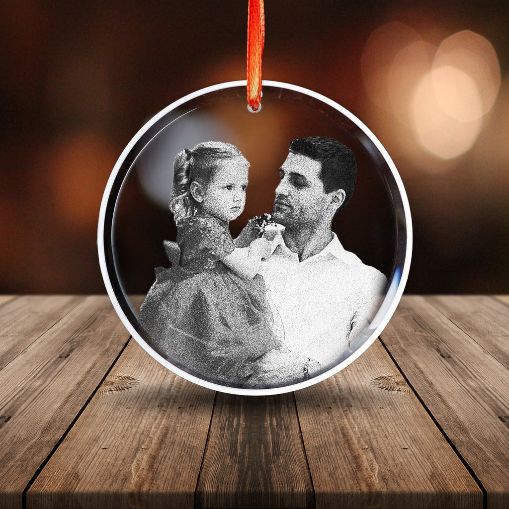 Custom Crystal Ornament Gift – Personalized Photo Engraved Glass ...